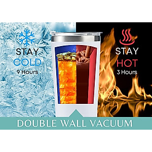 Onebttl Edgar Allan Poe Gifts for Men, Women for Christmas, Birthday, 20 oz Stainless Steel Insulated Tumbler Travel Coffee Mug - POE ME A CUP (White)