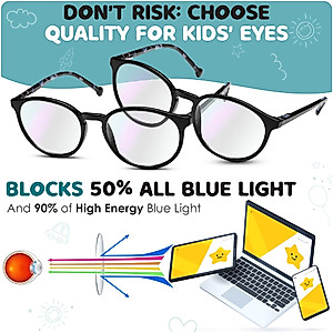 Prospek Blue Light Glasses for Kids, High Optical Quality Clear Lenses, SHARP. Computer Blue Light Blocking Glasses for Children 5-12y.o