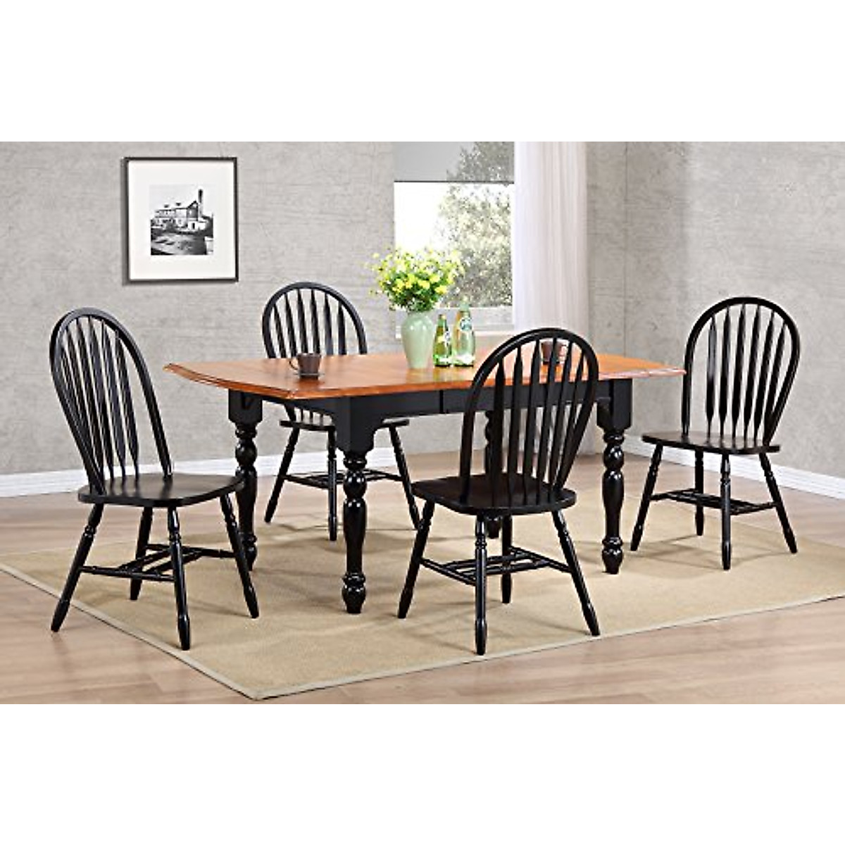 Sunset Trading Black Cherry Selections Dining Chairs, Distressed Antique rub Through
