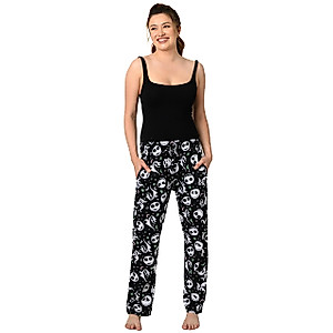 Disney Womens Lounge Pants Pajama Bottoms AOP (Jack Skellington & Zero, 1X)