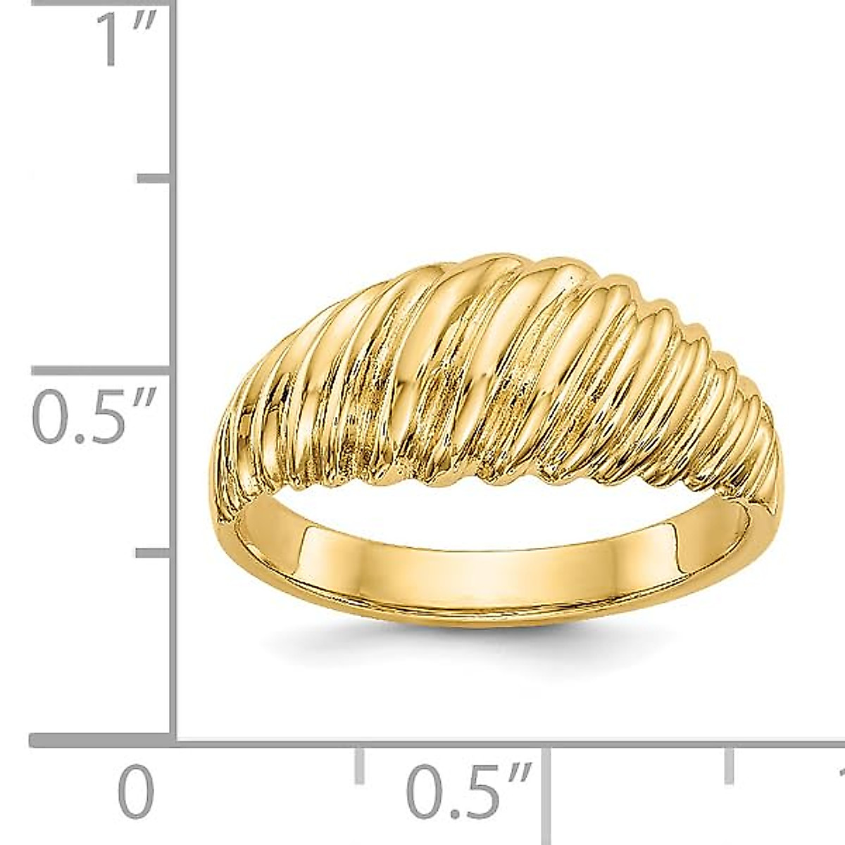 IceCarats 14K Yellow Gold Chunky Dome Statement Ring Size 6