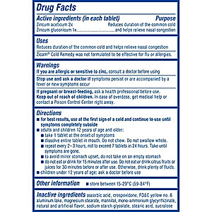 Zicam Cold Remedy Zinc Rapidmelts, Citrus Flavor, 25 Count (Pack of 1)