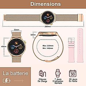 Smart Watches for Women Android Smartwatch for iPhone Compatible iOS Phones Call Recieve Text Heart Rate Blood Pressure Sleep Monitor Activity Tracker IP68 Waterproof