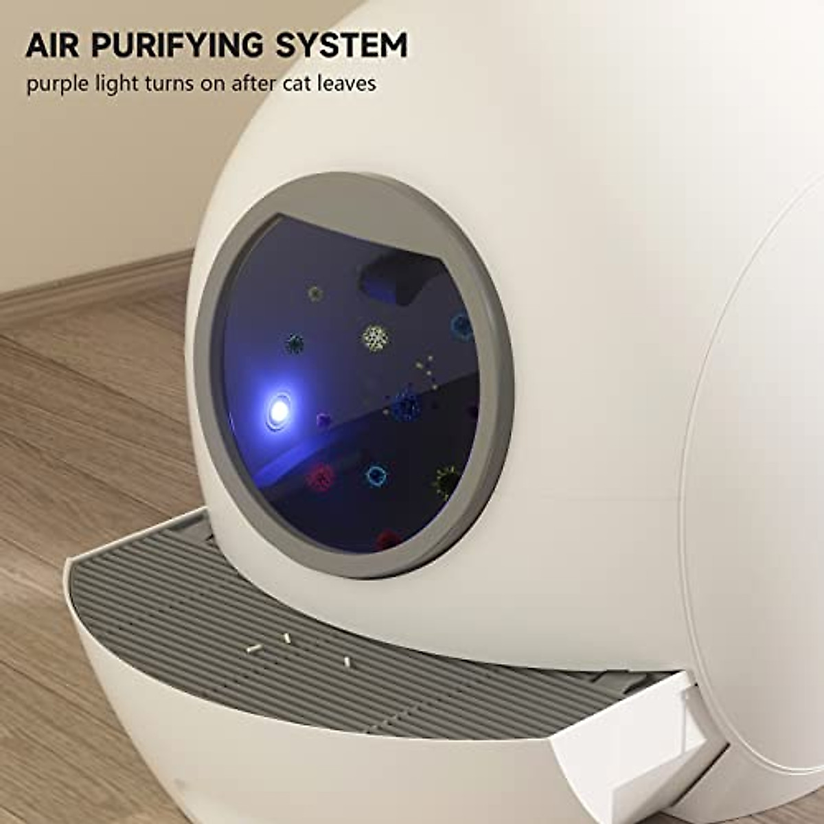 KungFuPet Self-Cleaning Cat Litter Box, Automatic Cat Litter Box APP Control Smart Large Litter Box for Multiple Cats Safety Protection Odor Removal [Upgrade Version]