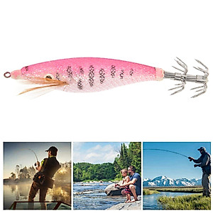 Leftwei 8cm Simulation ABS Fishing Tackle, 4Pcs Fishing Bait Dual Squid Hook for Fishing Lover Luring Fish Outdoor Sea/Fresh Water Fishing Lures