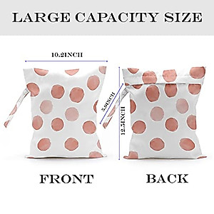 zcyxuuw Wet Bag, Wet Dry Bag, Wet Bag for Swimsuit, Travel, Beach, Pool, Diapers, Dirty Yoga Gym Clothes, Makeup Bag, Waterproof Reusable Polka Dot Decor Geometric Polka Dot