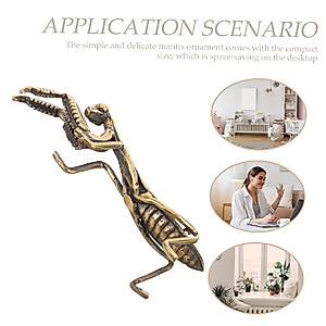 HOLIDYOYO Animal Statue Decor Feng Shui Ornaments Praying Mantis Figurine Creative Mantis Ornament Bead Lanyards for Women Good Luck Figurine Face Stencils Desktop Mantis Miniature Copper