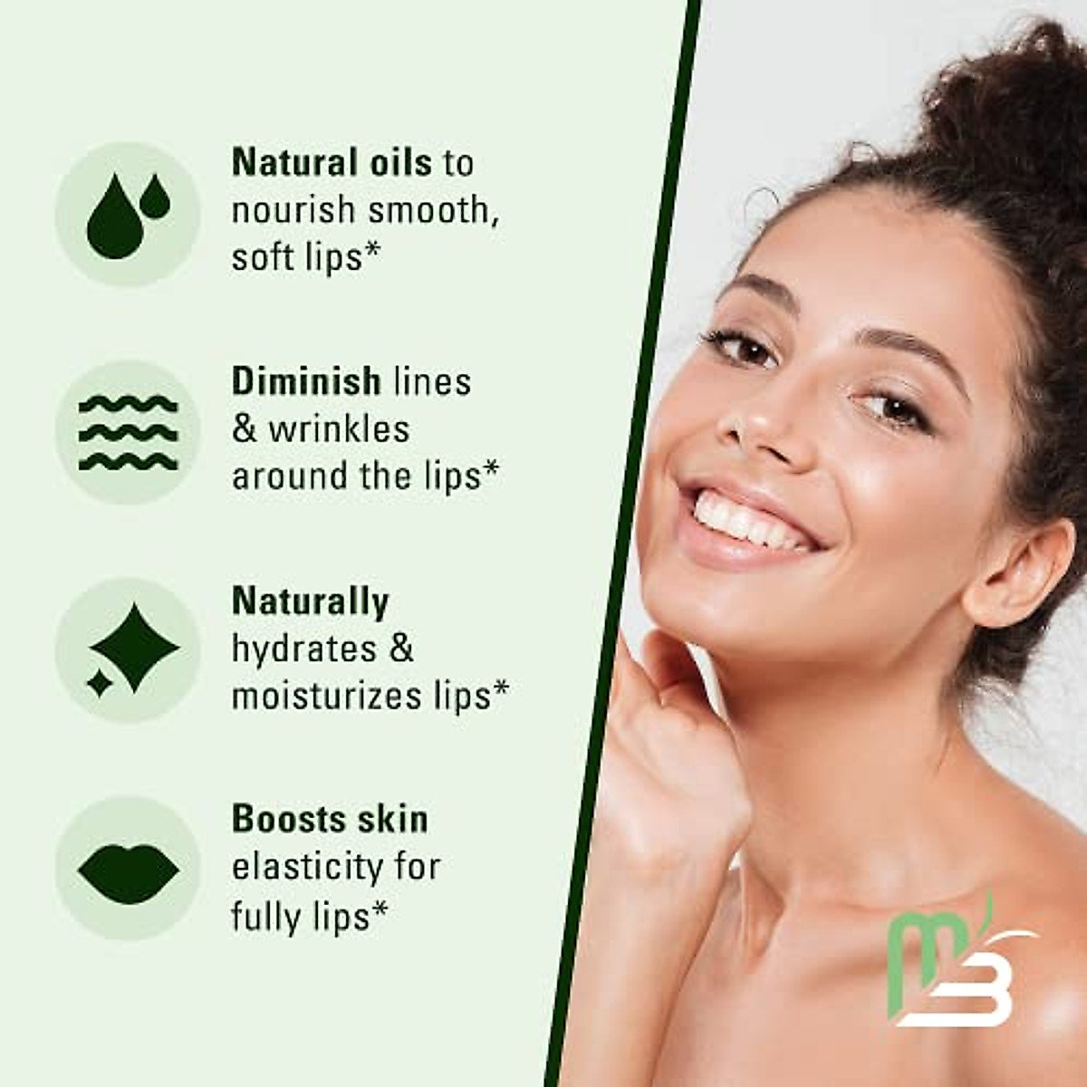 Collagen Lip Plumper Clinically Proven Lip Enhancer for Fuller Softer Lips Increased Elasticity Reduce Fine Lines Hydrating Plump Gloss Lipstick Primer by M3 Naturals