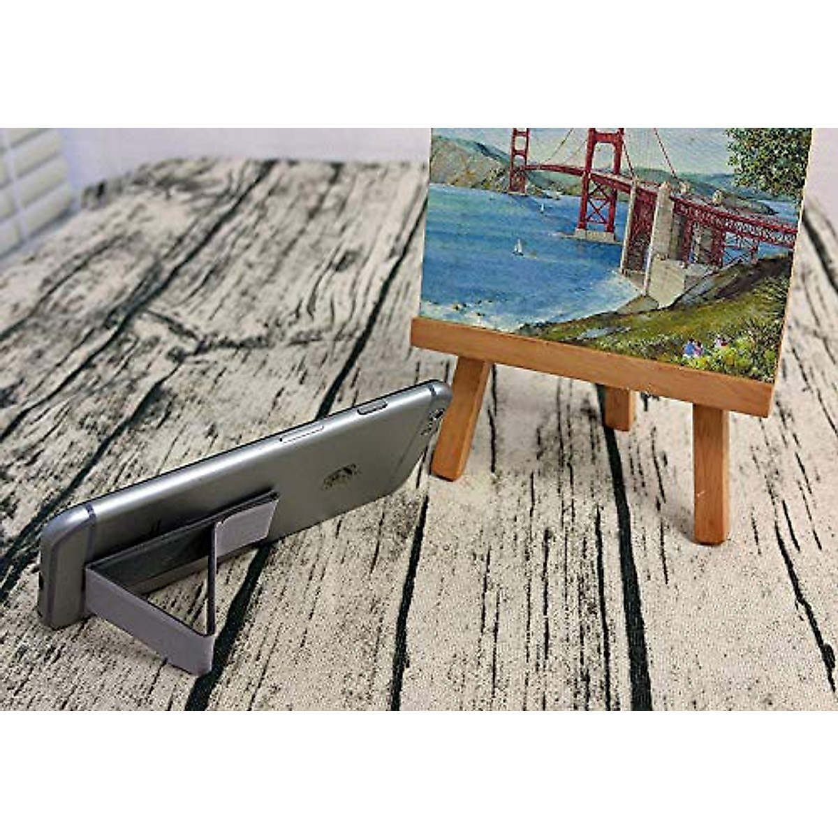 Universal Phone Grip Stand, Tainada Smartphone Finger Grip Foldable & Stick On Adhesive Kickstand for iPhone 11 Pro Max, XR, Samsung Note 10+, S10+, Moto Z4, LG G8 + One Cord Wrap (Silver)