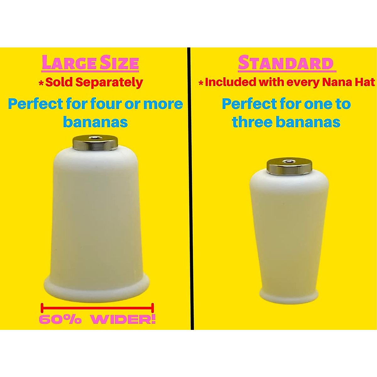 NANA HATS Banana Preserver | Keep Bananas Fresher for Longer | Includes Standard Size BPA-Free Silicone Cap with Magnet | Monkey