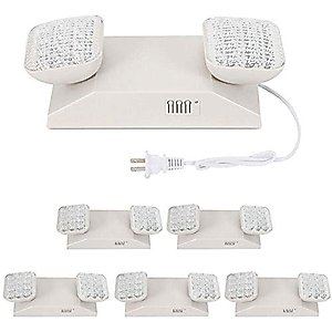 DONSU LED Emergency Lights,Two Head Adjustable Emergency Lighting Fixtures with Battery Backup,Commercial Emergency Exit Light Safety Lamp Emergency Exit Sign (6PCS)