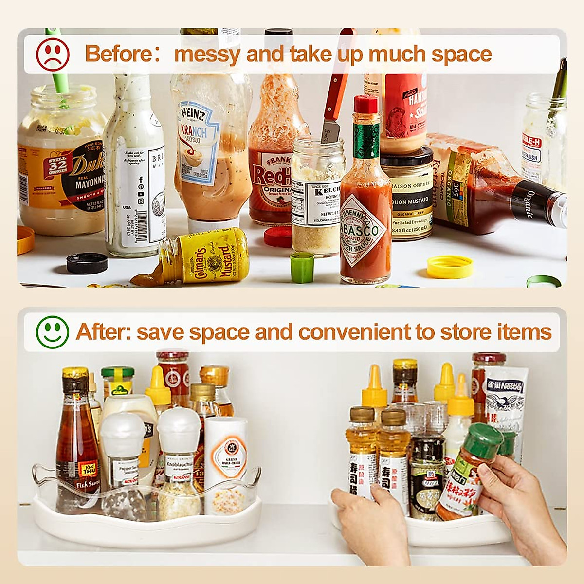 Lazy Susan Organizers, OFFSIR Non-Skid Turntable Rack for Kitchen Cabinet, Pantry Organization and Storage, Fridge, Bathroom Closet,Vanity Countertop Makeup Organizing,Spice Rack Under Sink Organizer