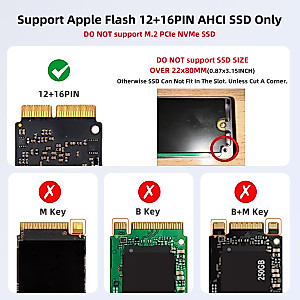 MAIWO MacBook SSD Enclosure, 12+16 PIN AHCI SSD to Type-C Adapter, USB3.2 GEN2x2 20Gbps, for 2013-2017 MacBook Pro Retina/Air/Mac Mini/Pro Apple Flash SSD