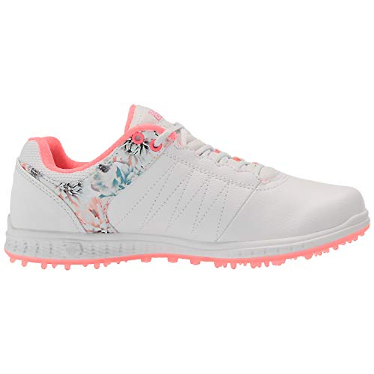 Skechers womens Pivot Spikeless Golf Shoe, White/Multi Tropic, 8.5 US