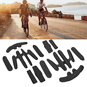 VBESTLIFE Cycling Helmet Sponge Pads Kit, 2 Sets Helmets Padding Kit with Hook and Loop Bike Helmet Lining for Electric Bike Riding(Black)