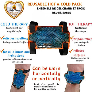 BodyMoves Kid's Knee Brace Support Plus Hot and Cold Ice gel Pack for stabilizing patella meniscus tear ligament injury prevention (SPORTY BLACK)