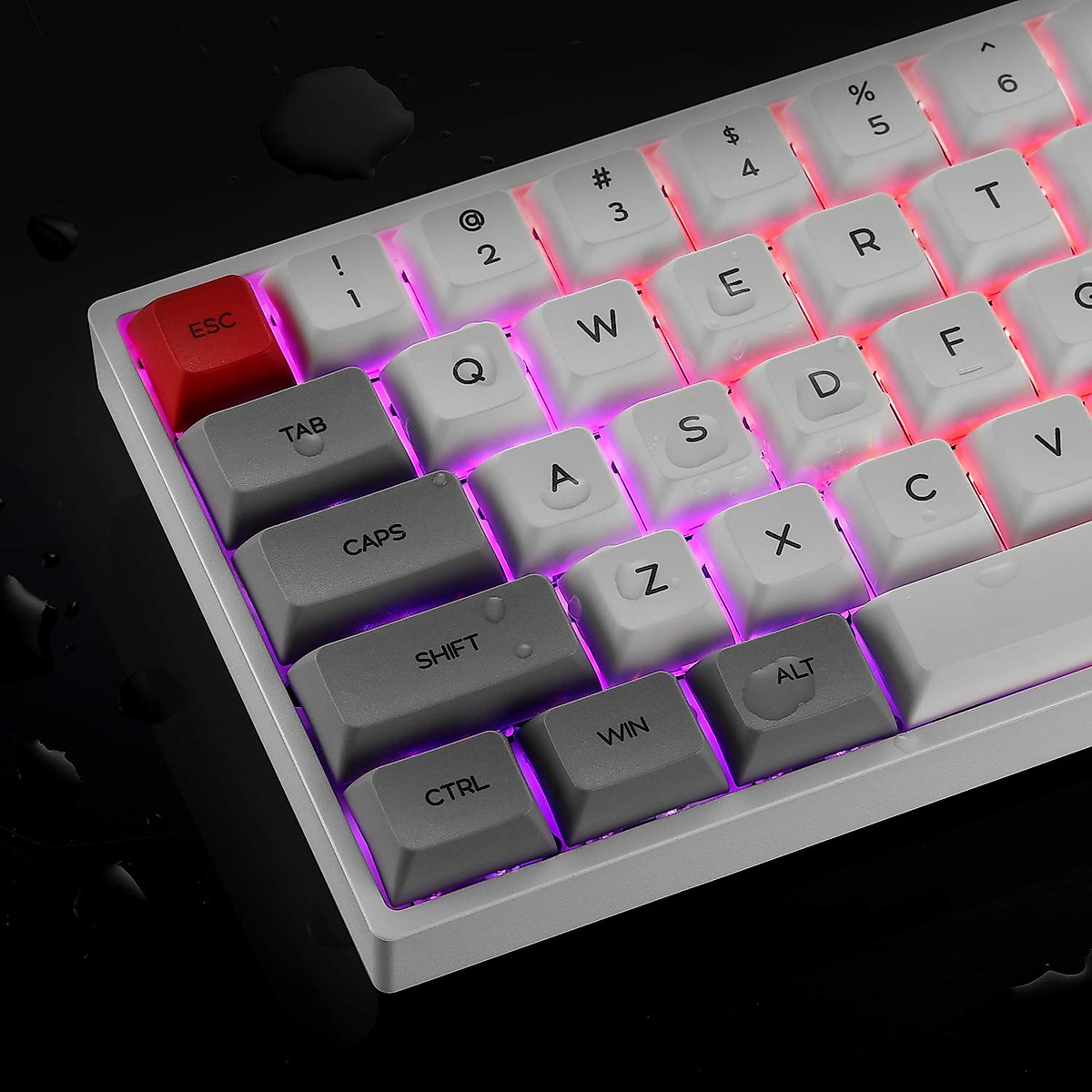 COSTOM SK64 60% Mechanical Gaming Keyboard, 61 Keys Multi Color RGB Illuminated LED Backlit Wired Programmable with PBT Heat Sublimation Keycaps for PC/Mac Gamer (Gateron Brown Switch)