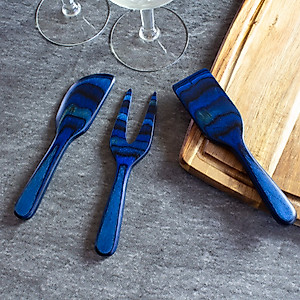 Totally Bamboo Baltique Malta Collection 3 Piece Cheese Knife Set, Colorful Wooden Cheese Tools for Charcuterie