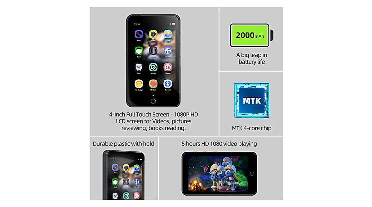 Innioasis S1 64GB MP3 Player with Bluetooth & FM Radio