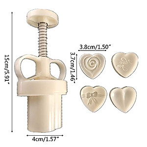 Plastic Mooncake Mold 30g Heart Stamp Cookie Cutter Mould DIY Baking Accessories