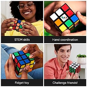 Rubik's Cube, The Original 3x3 Color-Matching Puzzle Classic Problem-Solving Challenging Brain Teaser Fidget Toy, Packaging May Vary, for Adults & Kids Ages 8 and up