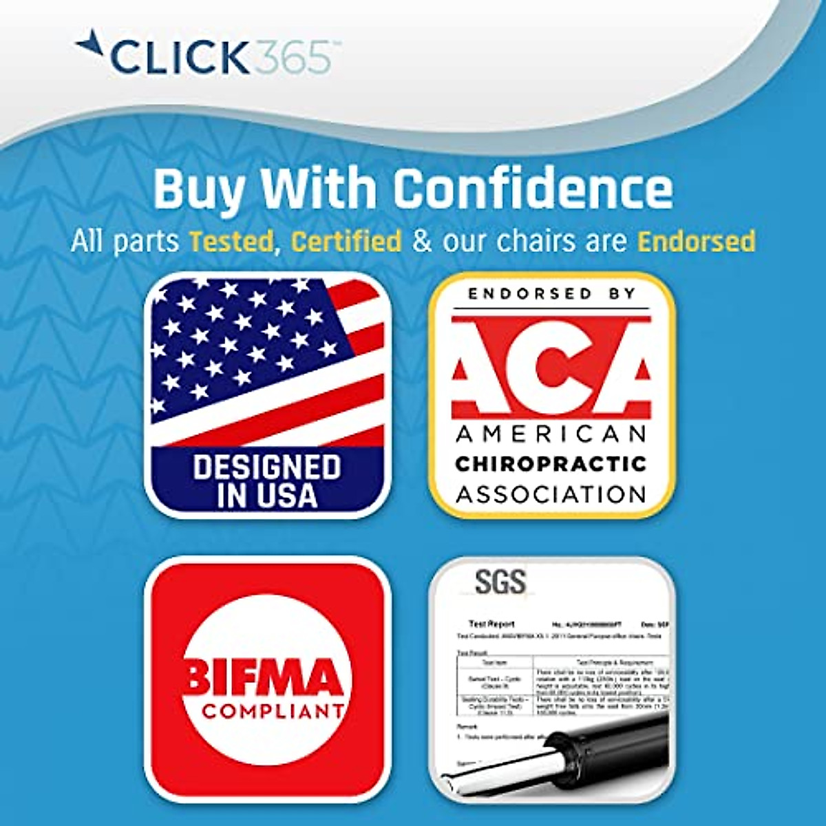 Click365 Transform 3.0 Extra Comfort Ergonomic Mid Back Channel Stitching Desk Chair, with Padded armrests, Adjustable-Height, Tilt, Lumbar Support, 360-Degree Swivel, Bonded Leather, Cognac