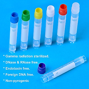 CryoKING 5.0ml PP Cryogenic Vials with Caps, 1000Pcs Plastic Cryovials for Sample Storage, Non-Barcoded External Thread Tubes, Vials with Self-Standing Bottom