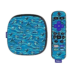 MIGHTY SKINS MightySkins Skin Compatible with Roku Ultra HDR 4K Streaming Media Player (2020) - Dolphin Gang | Protective, Durable, and Unique Vinyl Decal wrap Cover | Easy to Apply | Made in The USA