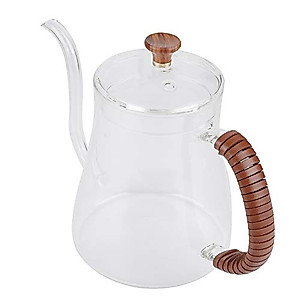 600ML Coffee Kettle Thickened, Pour Over Coffee Kettle Gooseneck Kettle Glass Gooseneck Pot Tea Pour Over Kettle Coffee Dripper Household