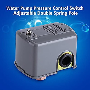 FTVOGUE 40-60PSI 110V-230V Water Pump Pressure Control Switch Adjustable Double Spring Pole
