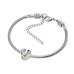 QeenseKc You are My Sunshine Charm Openwork Inspirational Sunflower Flower Bead Charm Bead for Pandora Bracelet Christams Gift (Aut-90_Sunshine)