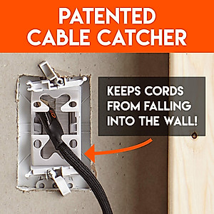 ECHOGEAR Wall Brush Plate for Hiding Up to 8 Low Voltage Cables - Sturdy Brushes with Cable Catching Design - Ideal Cable Pass Through for Wall Mounted TVs