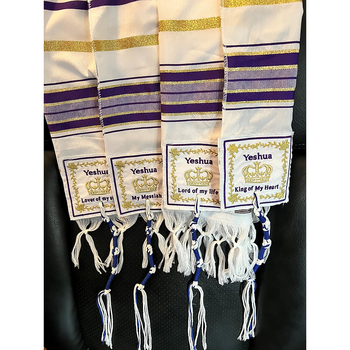 Shofars From Afar PURPLE Messianic Tallit Talit Prayer Shawl 72" x 22" Yeshua King of Kings & Lord of Lords Designed by Dr. Rick & Joyce Kurnow