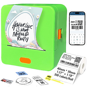 Lemketan Label Maker Machine with Tape, Mini Portable Bluetooth Thermal Printer, 2 Inch Label Printer for Small Business Barcode Storage Mailing Office Home with Auto Scan Identification