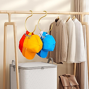 DeTii 2pcs Premium Cap-Rack, Hat-Hangers-for-Closet-Space-Saving, Sturdy-Cap-Organizer, Space Aluminium Simplistic-Hat-Organizer-Holder, Large-Capacity-20-Hats-Storage-Hat-Rack (L)