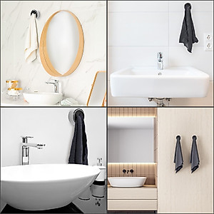 Prasacco 4 Pcs Tea Towel Holders, Self-Adhesive Tea Towel Hooks, Towel Holders for Kitchen Bathroom and Home