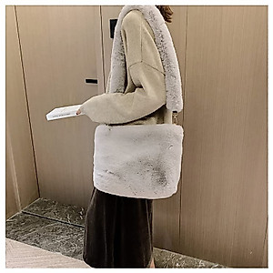 Plush Underarm Bag Ladies Faux Fur Fluffy Crossbody Shoulder Bag Women Soft Furry Tote Handbag for Autumn and Winter