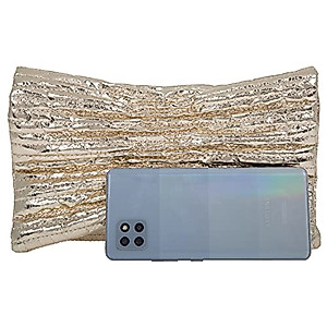 JNB Metallic Quilted Envelope Clutch,Gd44