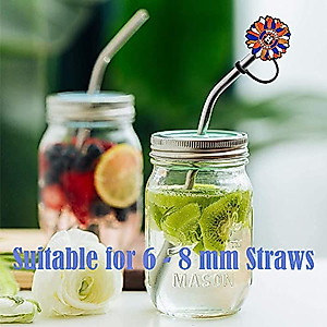 10pcs Straw Covers for Reusable Straws-Quirky TEXAS Style-Drinking Straw Covers Cap-Silicone Straw Toppers for Tumblers,Stanley Cup Straw Cover,Straw Tip Covers,7-9mm Straws Compatible 2D Style 32