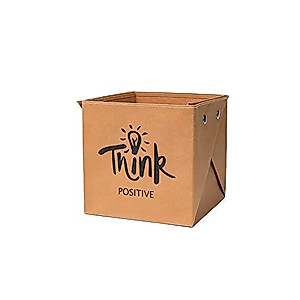 Teweiqi Foldable - Kraft - Paper Plant Baskets for Indoor Potted Plants, Storage Box Storage Basket brown XL 8x8x 8 inches