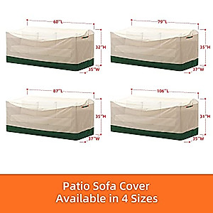 Umbrauto Outdoor Couch Cover Patio Furniture Covers Waterproof Outdoor Sofa Covers Heavy Duty Fade Resistant Patio Sofa Covers (87" Lx37 Wx35 H)