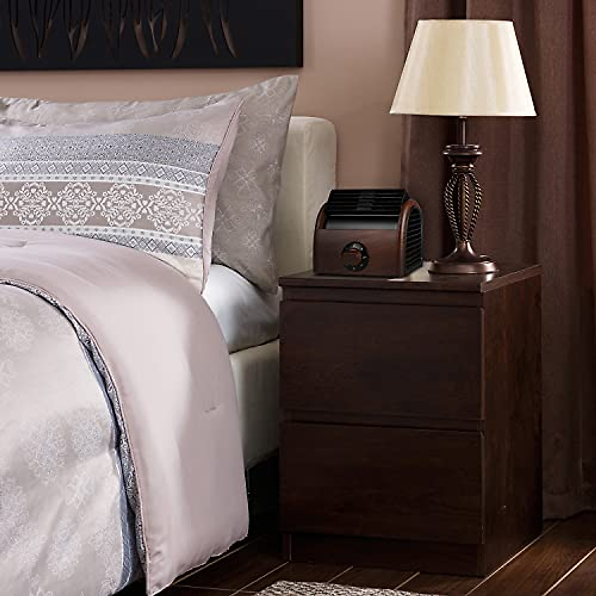 POOCCI Desk Fan Personal Quiet Powerful Small Table Fans Retro Bladeless Fans for Home Office Bedroom Bedside with 3 Speeds