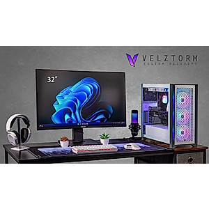 Velztorm Argentux Gaming Desktop PC (Intel i7-11700K 8-Core, 16GB DDR4, 1TB PCIe SSD + 2TB HDD (3.5), GeForce RTX 3070 Ti 8GB, 360mm AIO, RGB Fans, 750W PSU, AC WiFi, BT, Win10Home) VELZ0014
