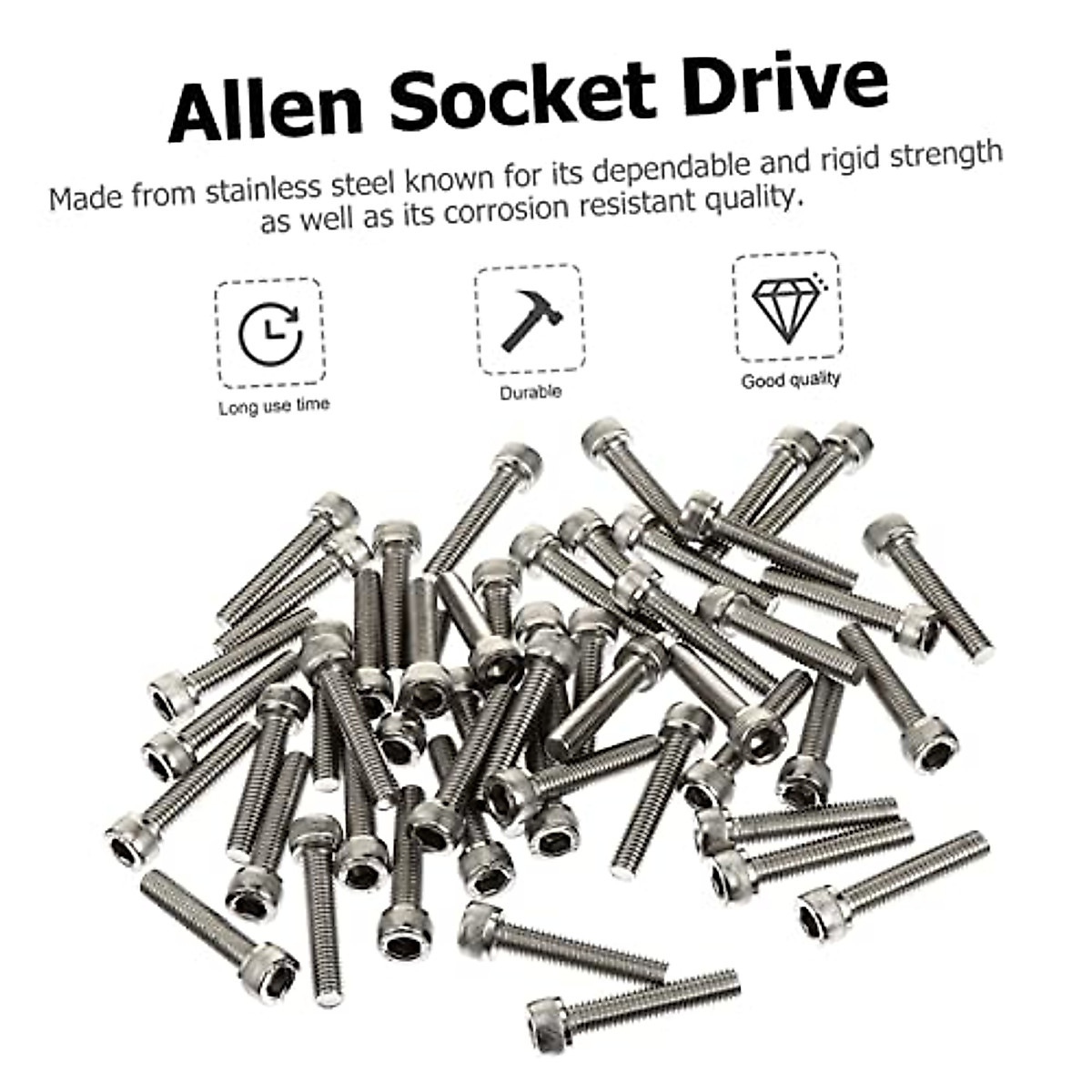 ULTECHNOVO 50pcs Screw Hex Nut Sleeve Anchor Hex Bolt Replacement Nylon Lock Nuts Hex Head Bolts Self Clinching Nut Carriage Head Flange Nuts Metal Fastener Stainless Steel Component Electric