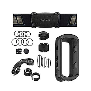 Garmin Edge 530 (Sensor Bundle) GPS Bike Computer with HRM, Speed/Cadence Sensors, Silicone Case (Black) & Tempered Glass | Cycle Maps, VO2 Max, Popularity Routing | Cycling Computer | 010-02060-10