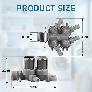 5220FR2008F Water Inlet Valve and Dispenser Valve Replacement Part Fit for kenMore&LG Washers by AMI PARTS