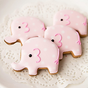 Elephant Cookie Cutter Set with Elephant Face, Cute Elephants Animal Shapes - Stainless Steel Baby Shower Cake Mold Fondant Decorating Tools DIY Mold for Sugar Craft Baking Mould Kids Birthday Party