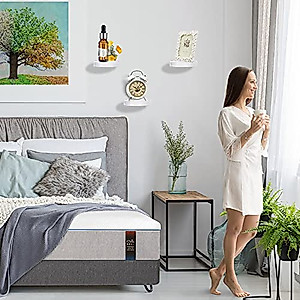 Yangbaga Mini Round Floating Shelves for Wall, 3pcs Small Floating Shelves White Decor Display Shelves for Bedroom Living Room Bathroom Kitchen Office