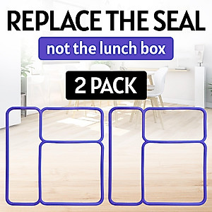 [2 Pack] Lid Seal Gasket For OmieBox - Exact Fit Replacement Part For Kids Bento Lunch Box With Insulated Food Container - 100% Food-Safe Silicone Rubber (Purple) - Lunch Box NOT Included