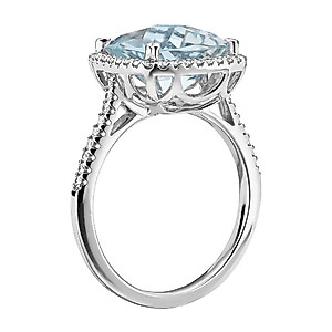 JewelryGift 925 Sterling-Silver Engagement Ring Natural-Aquamarine Gtone Western Design Jewelry Gift for Women Ring US Ring Size : 8